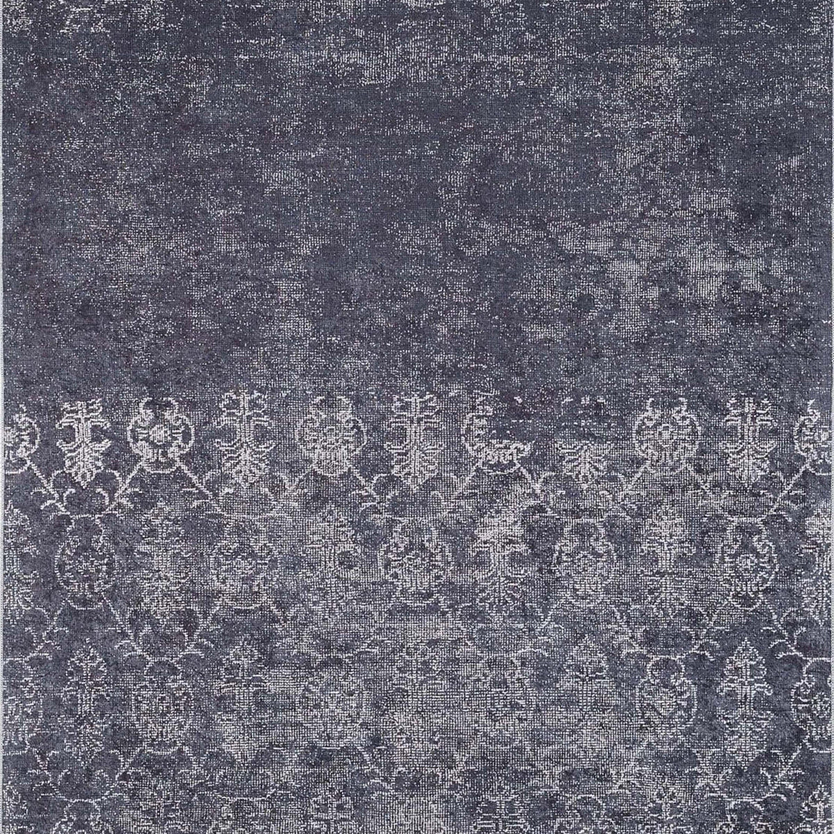 Magna Turkish White Floral Black Rug – fame