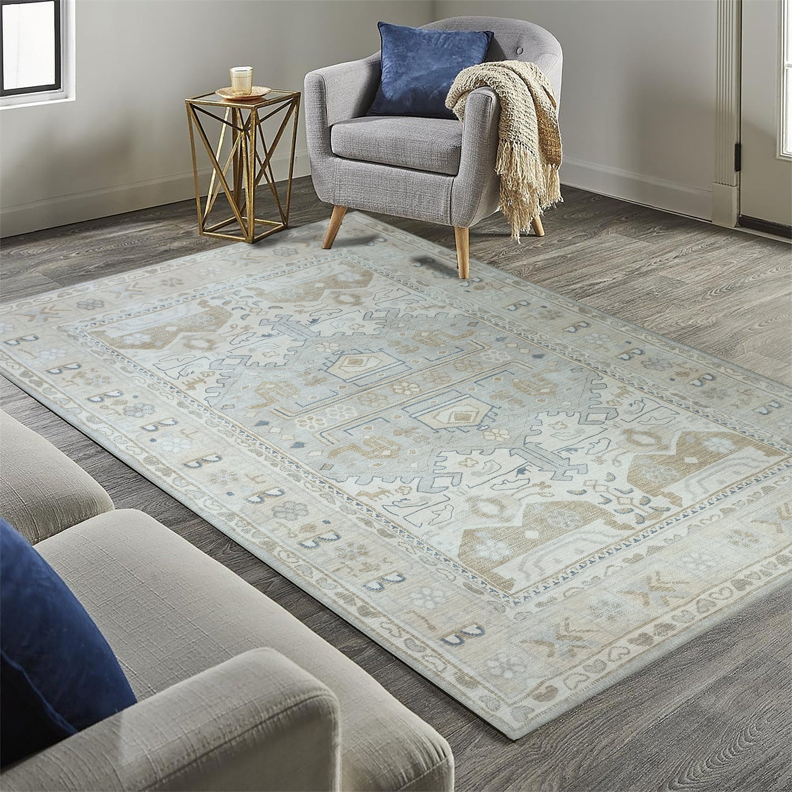 Blue Rugs - Elegant Washable Area & Runner Rugs – fame