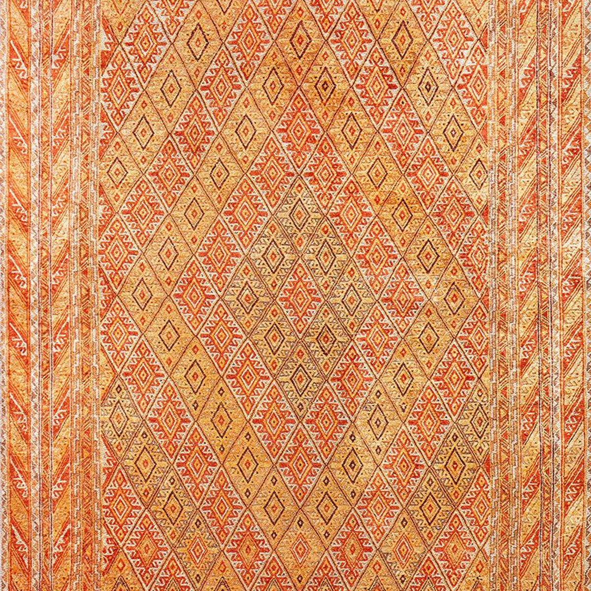 Orish Turkish Kilim Orange Yellow Rug – fame