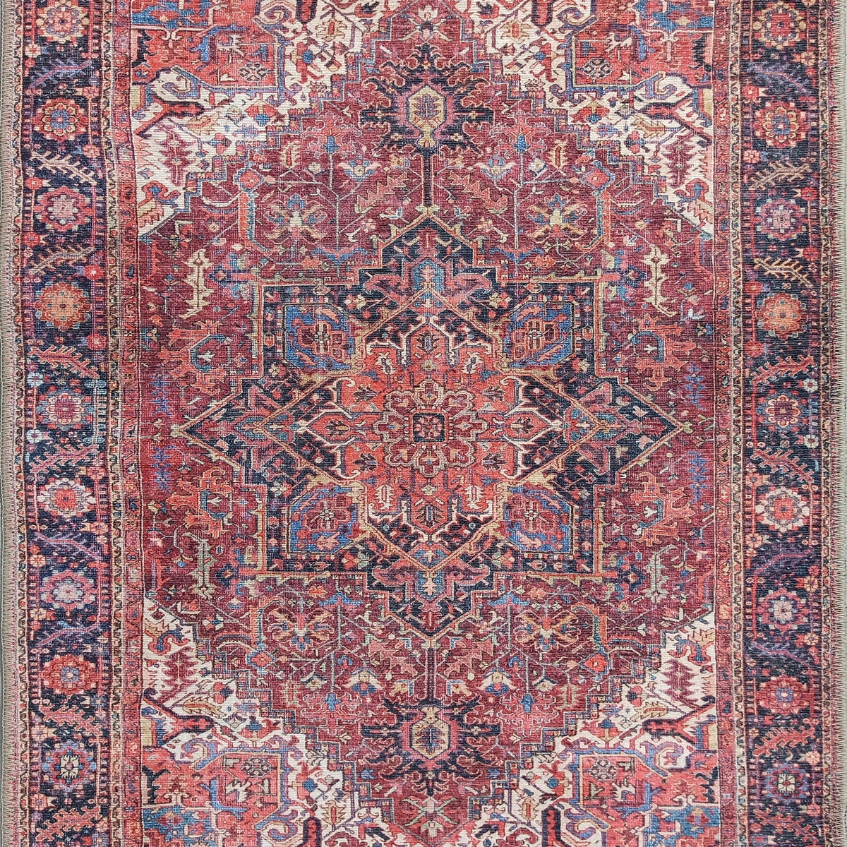 Ounya Turkish Red Terracotta Beige Kilim Rug – fame