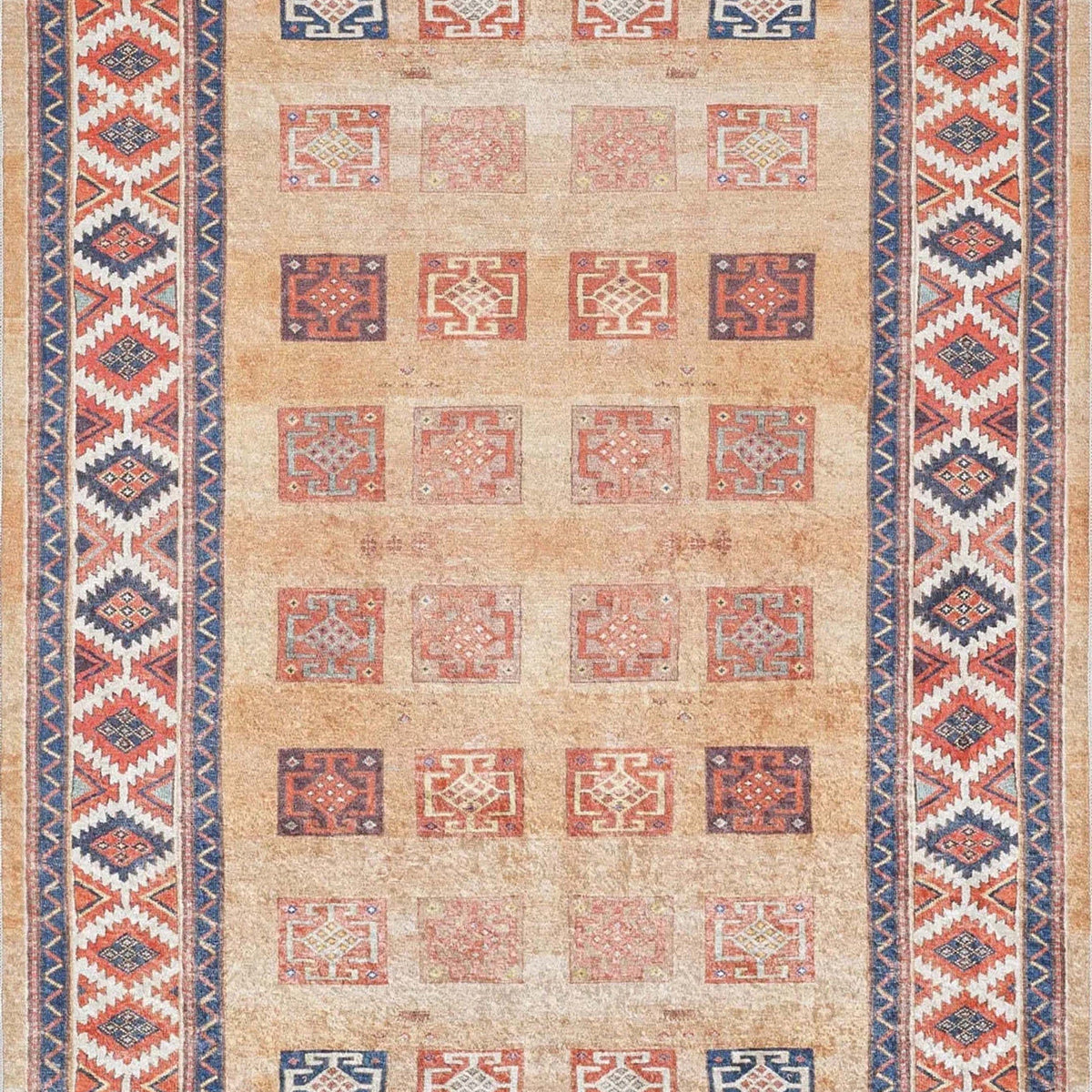 Piela Turkish Orange Colorful Pattern Rug – fame